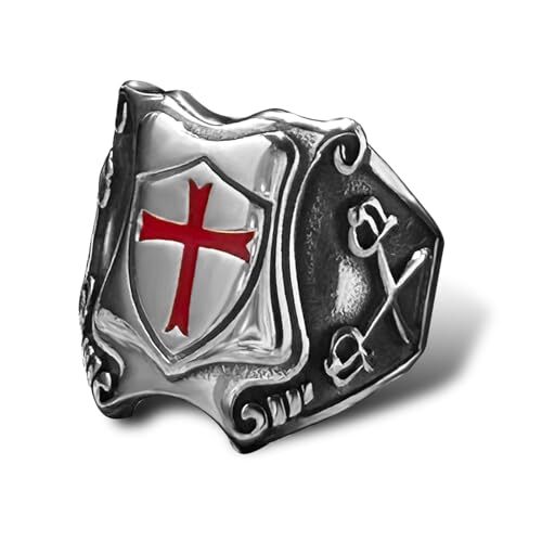 Knights Templar Cross Ring for Men Boys Stainless Steel Vintage ...