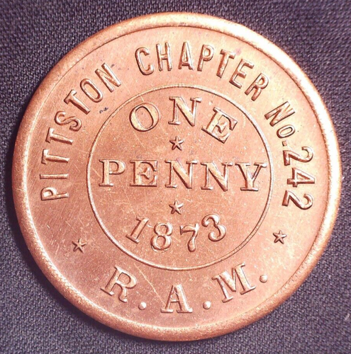 Pittston Chapter No 242 Masonic Penny Token Pennsylvania | eBay