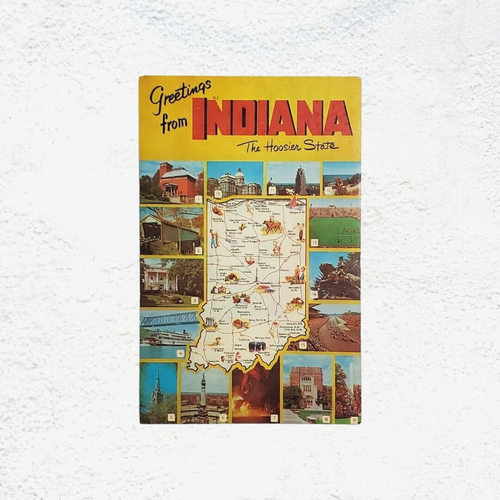 Indiana Pictorial Map Multiview The Hoosier State Greetings Postcard | eBay