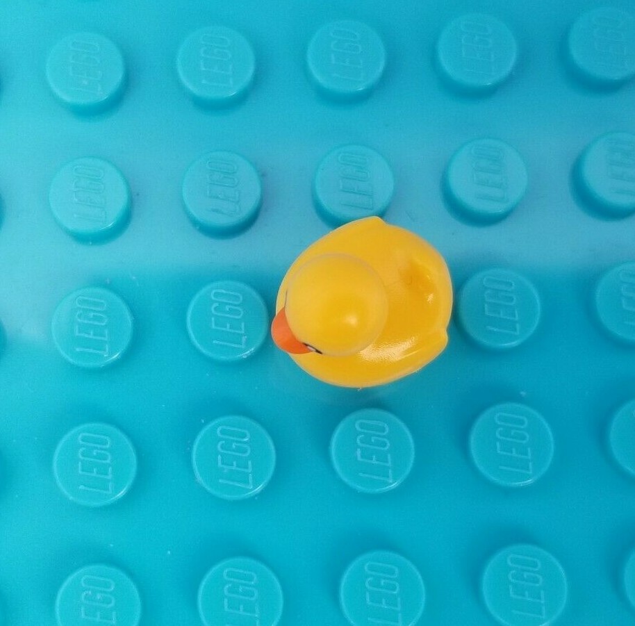 LEGO Rubber Duck Duckie Duckling Yellow Orange Bill Minifigure Bathtub ...