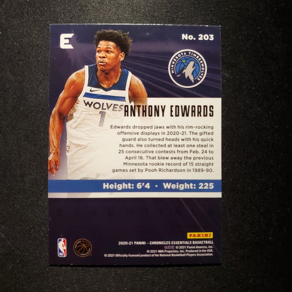 ANTHONY EDWARDS ROOKIE/SERIAL NUMBERED/INSERTS CARDS LOT(3 CARDS)(TC ...