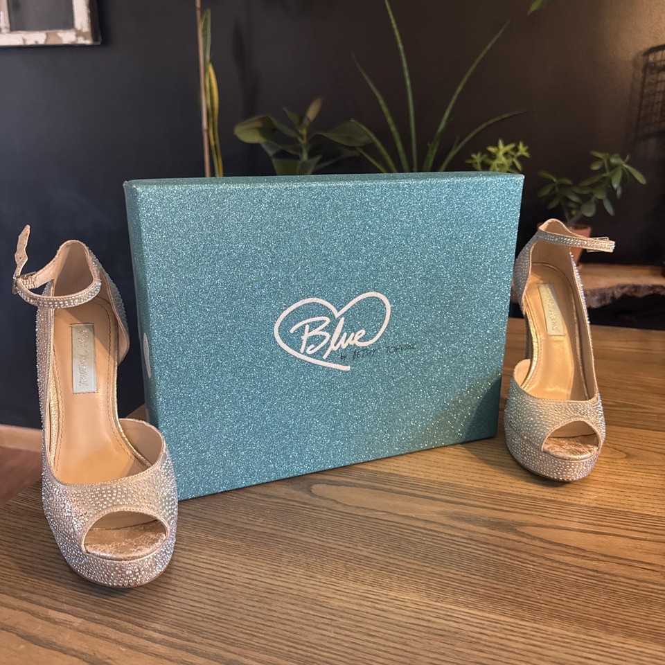 Blue By Betsy Johnson SB-Ivy Champ Fab Sparkle Heels 👠 Size 6.5 with ...