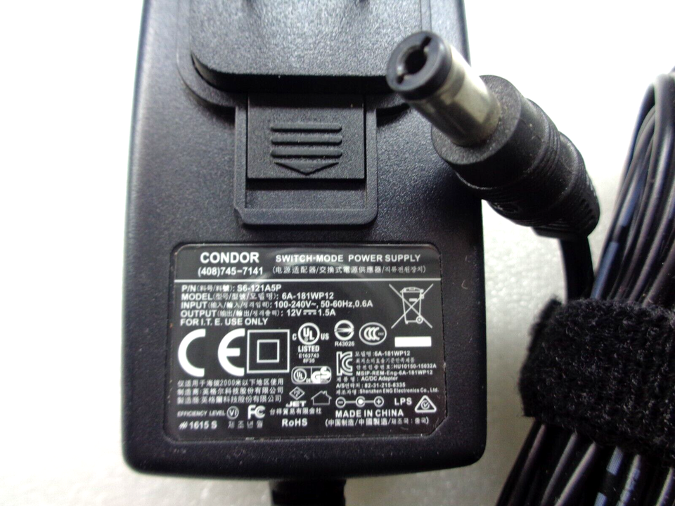CONDOR 6A-181WP12 Switch-Mode Power Supply 12V 1.5A Adapter Charger | eBay