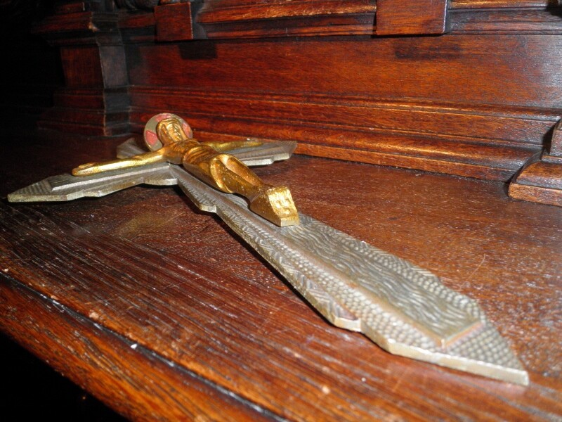 LARGE GILDED ART DECO PRIESTS ALTAR WALL CHAMBER CRUCIFIX | eBay