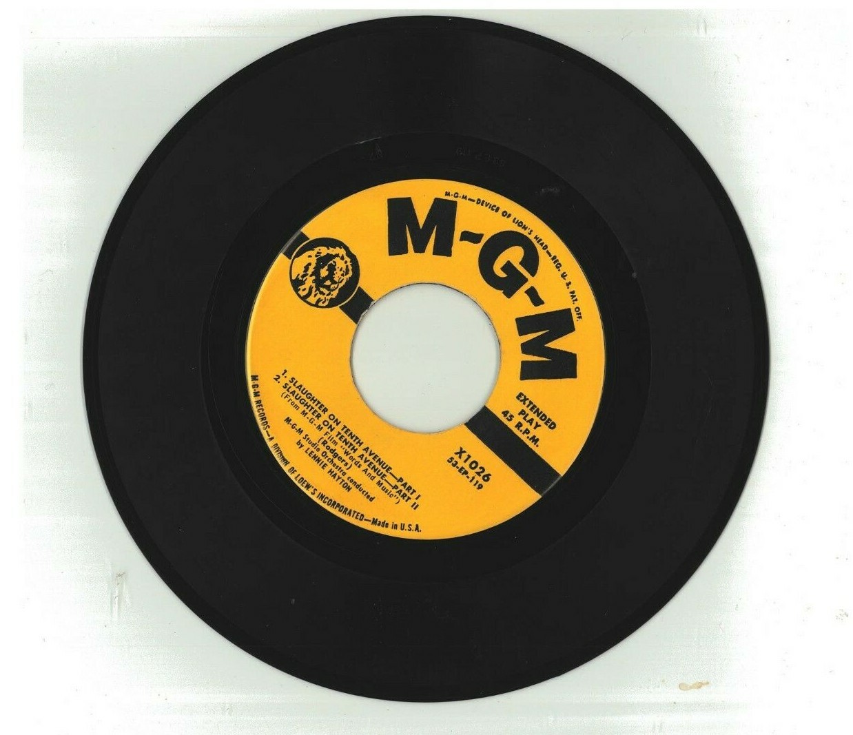 Slaughter on Tenth Avenue Gene Kelly MGM 45 rpm Record X1026 7inch | eBay