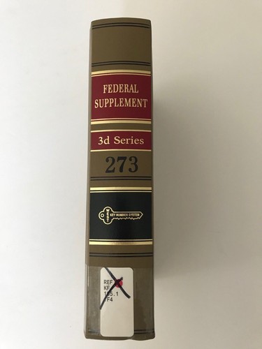 Federal Supplement 3d - V273 2018 (National Reporter System ...