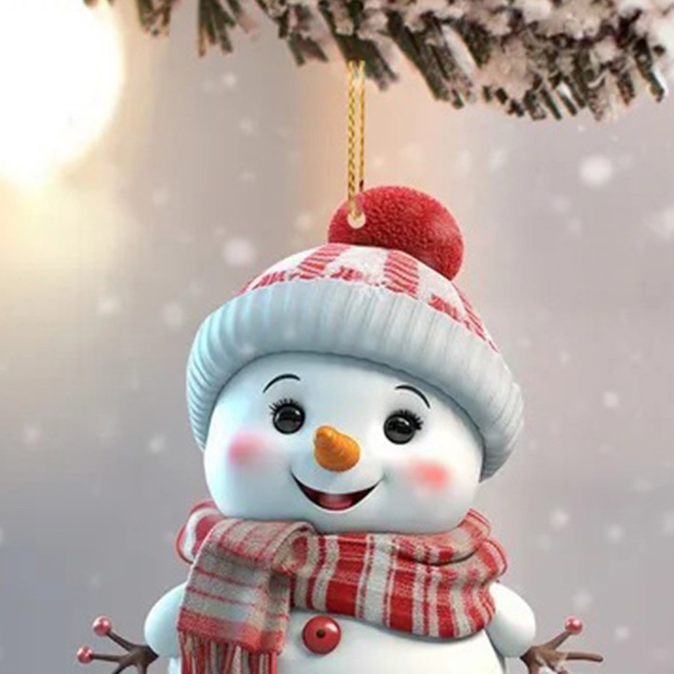 Snowman Hanging Ornament 8cm Christmas Ornament Snowman 5 Pcs Christmas ...