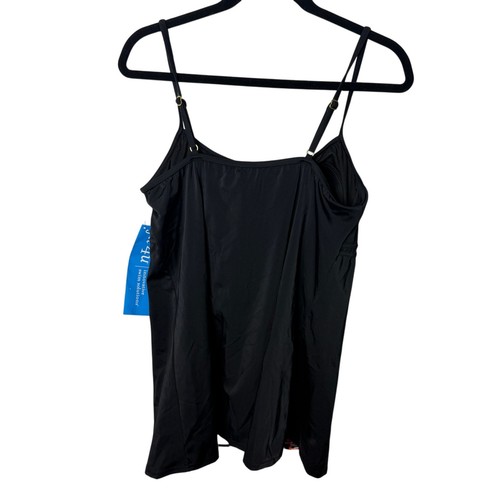 Fit for You Fit 4 U One Piece Swim Dress Women 16 Black Multi Floral ...