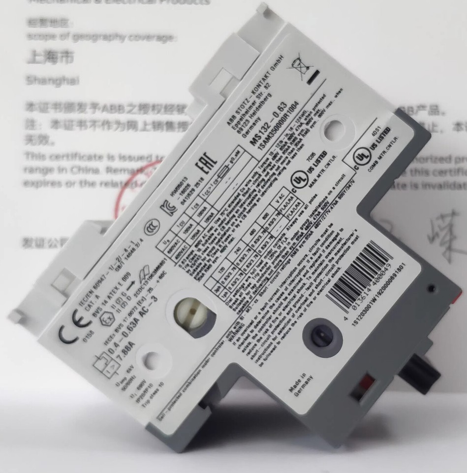 ABB Motor Protector Circuit Breaker MS132-0.63 | eBay