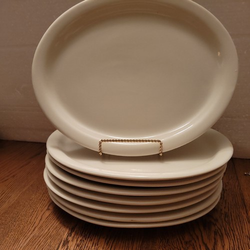 White Oval Steak Plates Restaurant Ware Lot Of 8 11.5" X 9" | eBay