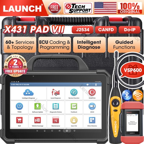 LAUNCH X431 PAD VII Pad 7 Diagnostic Scanner Tool J2534 Programming Key ...
