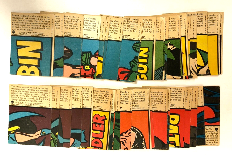 1966 Batman Complete Trading Card Set 1A-44A Topps Series A (Red Bat ...