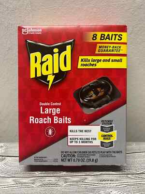 Raid Double Control Large Roach Baits Contains 8 Baits Kills for 3 ...