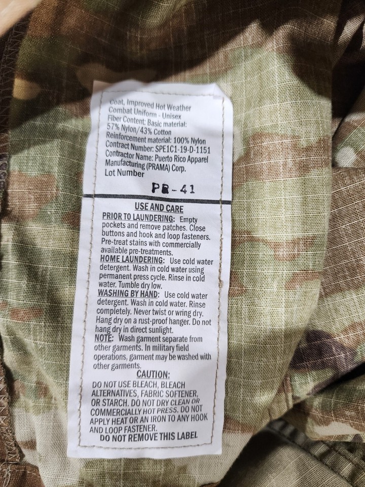 IHWCU Hot Weather Top Coat ACU OCP Jungle Multicam M-R | eBay