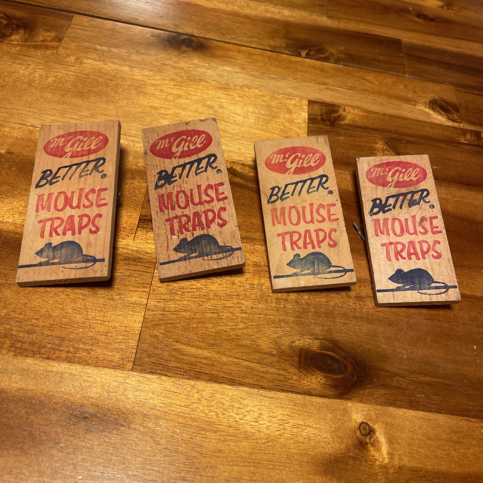 Vintage 1940s McGill Can't Miss Four Way Mouse Trap Lot of 4 Wooden USA ...