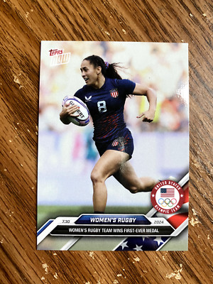 2024 Topps Now Olympics Women's Rugby #7 First-Ever Medal USA | eBay
