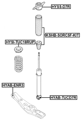 Rear Shock Absorber Mounting Febest HYSS-D7R OEM 55330-D3000 | eBay