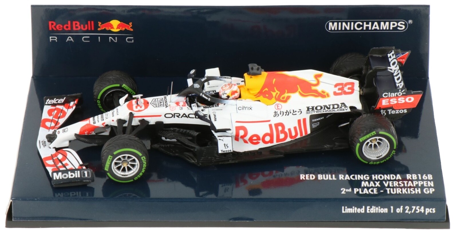 Model Car 1 43 MINICHAMPS F1 Redbull Honda RB16B Verstappen Gp Turkey ...