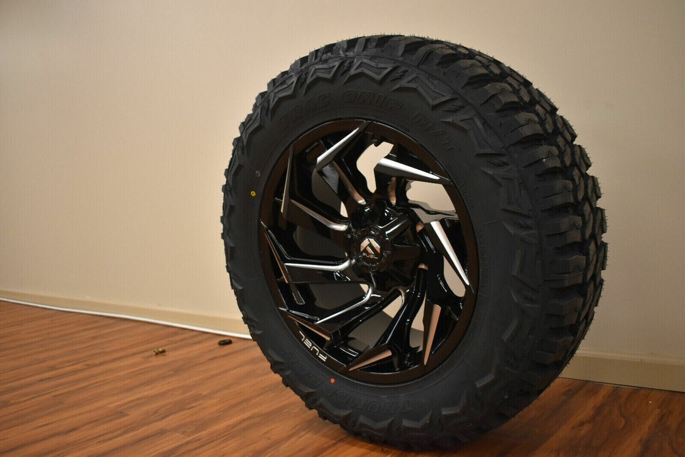 20x10 Fuel Reaction 35" MT Wheels Rims Tires Package 6x5.5 Chevy ...