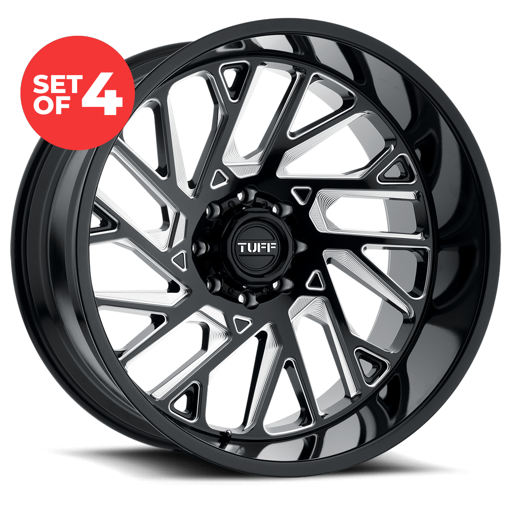 (Set of 4) Tuff T4B Wheels 20x12 6x139.7 -45 mm Black Rims 20'' Inch | eBay