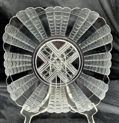 EAPG Bryce Brothers Coral aka Fishscale 9" Clear Pattern Glass Plate c ...