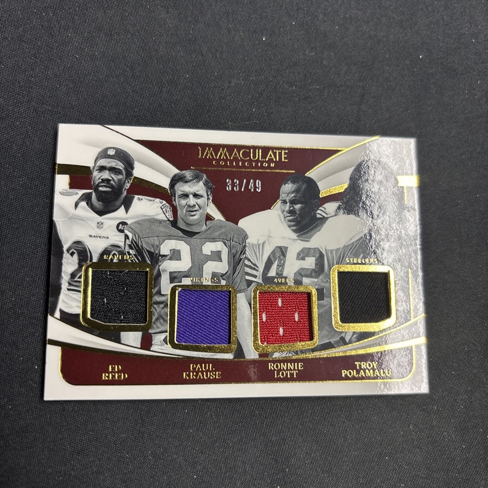 2024 Immaculate Monuments Ed Reed Troy Polamalu Krause Ronnie Lott #/49 ...