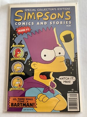 Simpsons Comics and Stories #1 VF UPC Newsstand 1st App Simpsons In ...