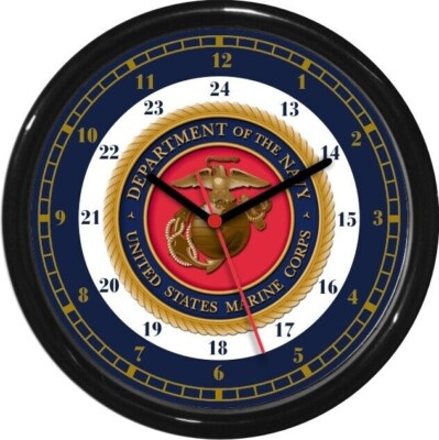 US Marines 24 Hour Wall Clock Military Patriotic Service Gift 0724 | eBay