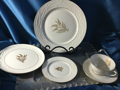 Vogue fine china Wheat Gold Band 5 pc place setting | eBay