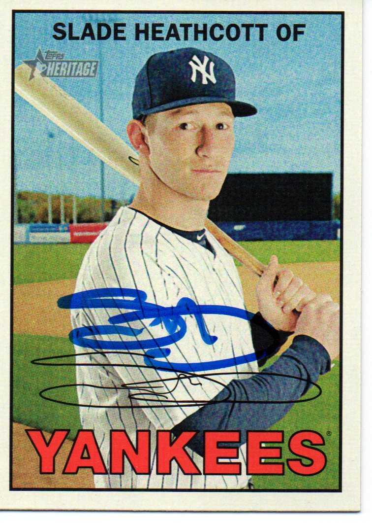 Slade Heathcott New York Yankees 2016 Topps Heritage Signed Card | eBay