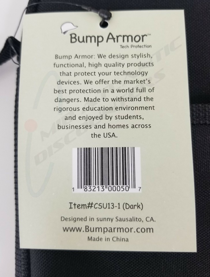 Bump Armor Tech-Pro 13" Black Slim Carry Sleeve Case w Handle For ...
