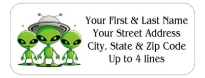 150 Alien UFO Space Man Mailing Return Address Labels Personalized | eBay