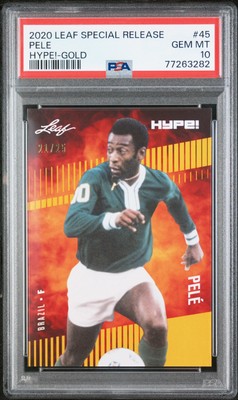 PSA 10 GEM-MT Pele 2020 Leaf Hype #45 Rare Trading Card Gold #21/25 | eBay