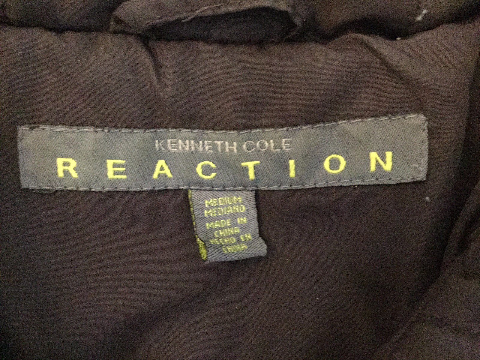 Kenneth Cole Down Puffer Jacket Coat Reaction Down Dark Brown Full Zip ...
