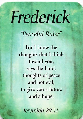 Frederick "Peaceful Ruler" Keepsake Name Meaning Card with Verse | eBay
