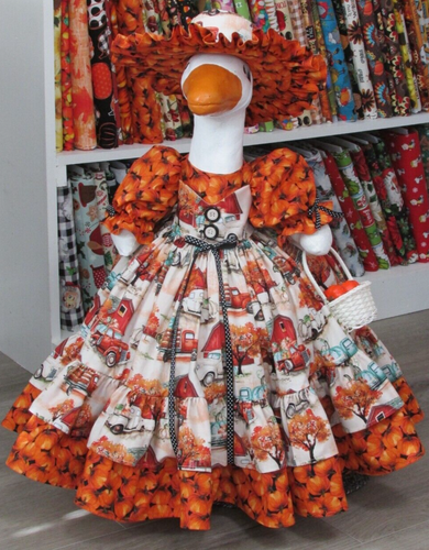 27" Concrete Goose Clothes - Fall Pumpkins & Trucks Dress ~ Outfits by ...