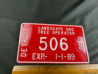 Detroit Rental Landscape And Tree Operator License Plate | eBay