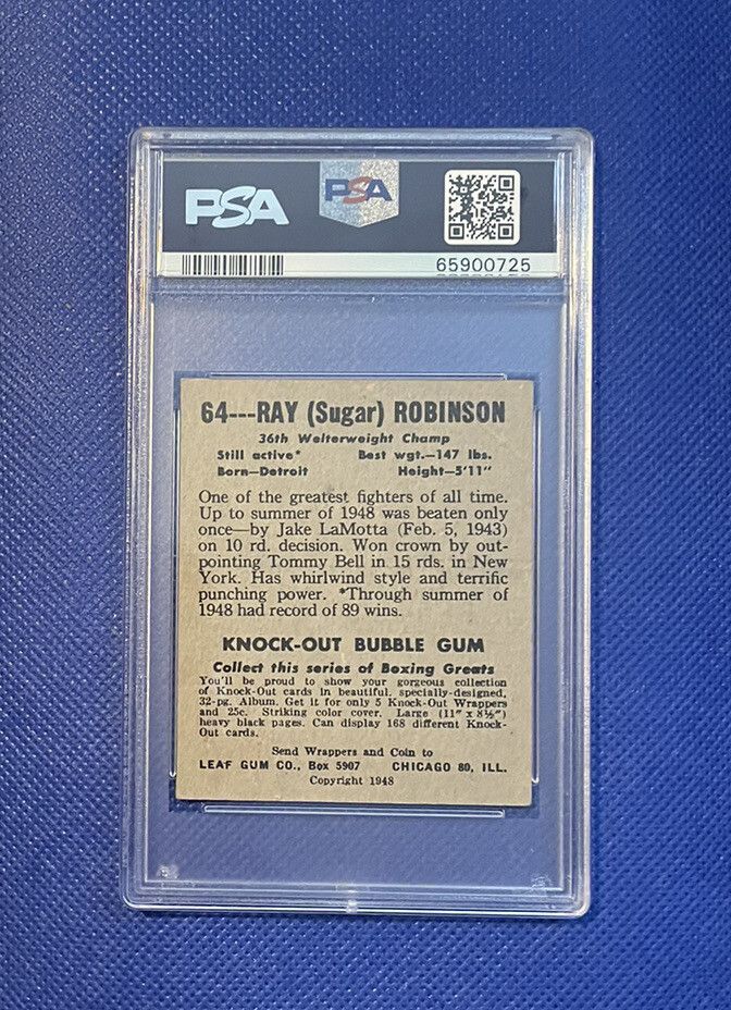 Original Vintage 1948 Leaf #64 SUGAR RAY ROBINSON PSA 3 Nice Rookie ...