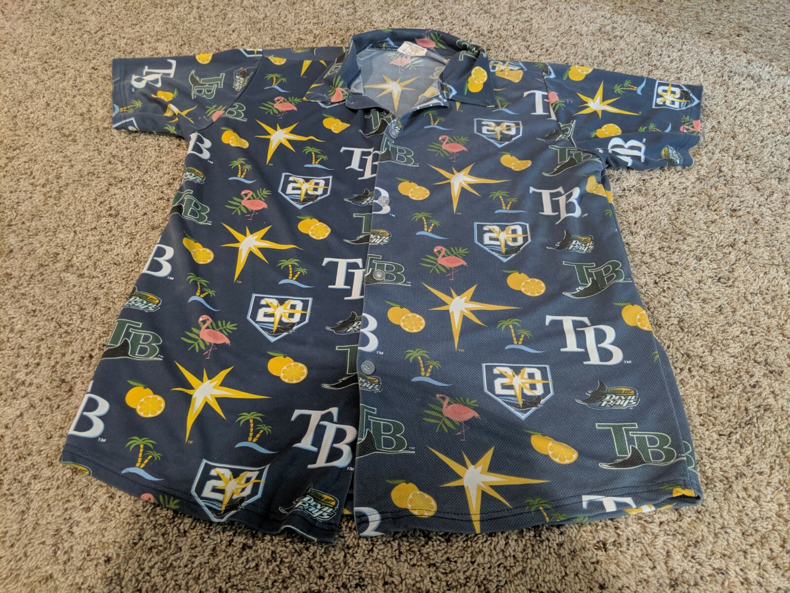 Vintage Tampa Bay Devil Rays Hawaiin Shirt - Gem