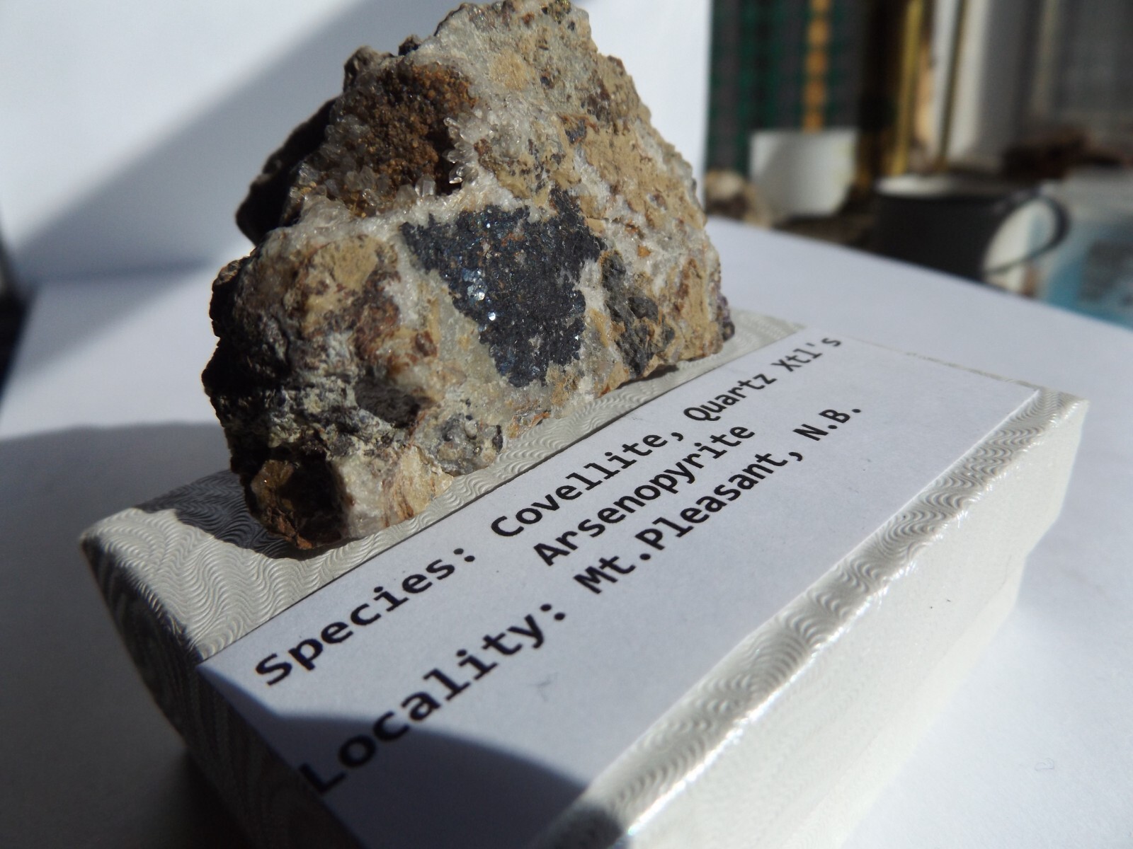 Covellite Quartz Crystals & Arsenopyrite Mt.Pleasant, N.B. | eBay