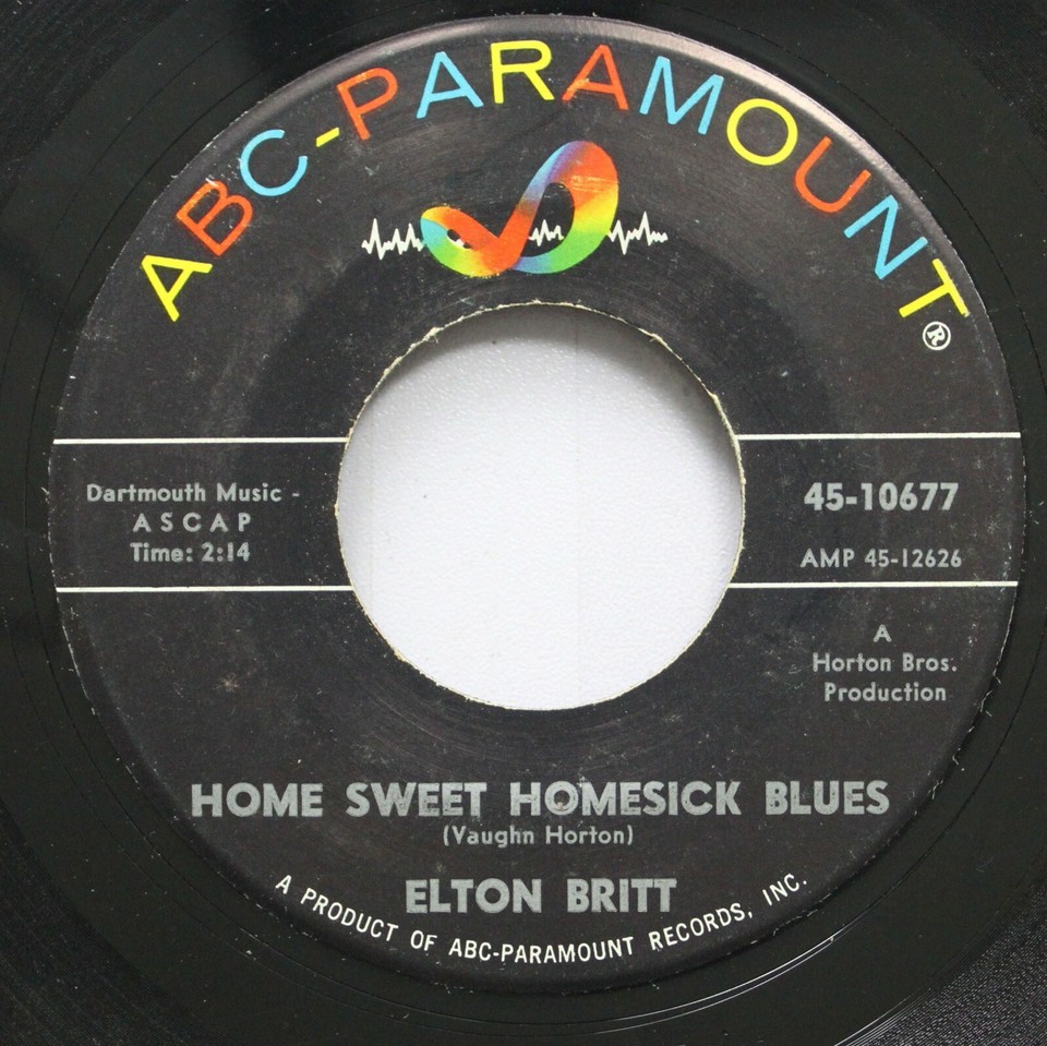 Country 45 Elton Britt - Now Is The Hour - Aloha / Home Sweet Homesick ...