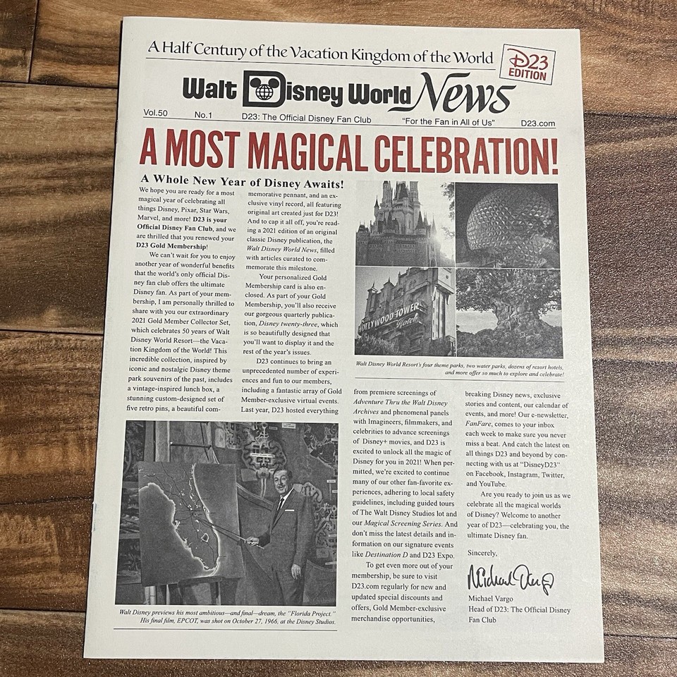 Walt Disney World Resort 50 Most Magical Years D23 Gold Member Gift Set ...