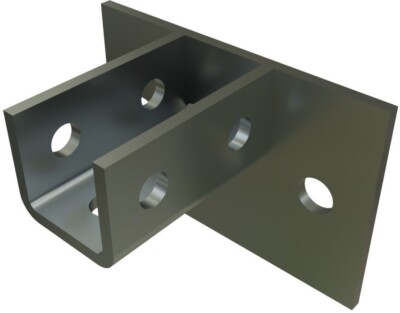 Power-Strut PS-3025-FL-EG, Steel, U-Post, Rectangular Channel Post Base ...