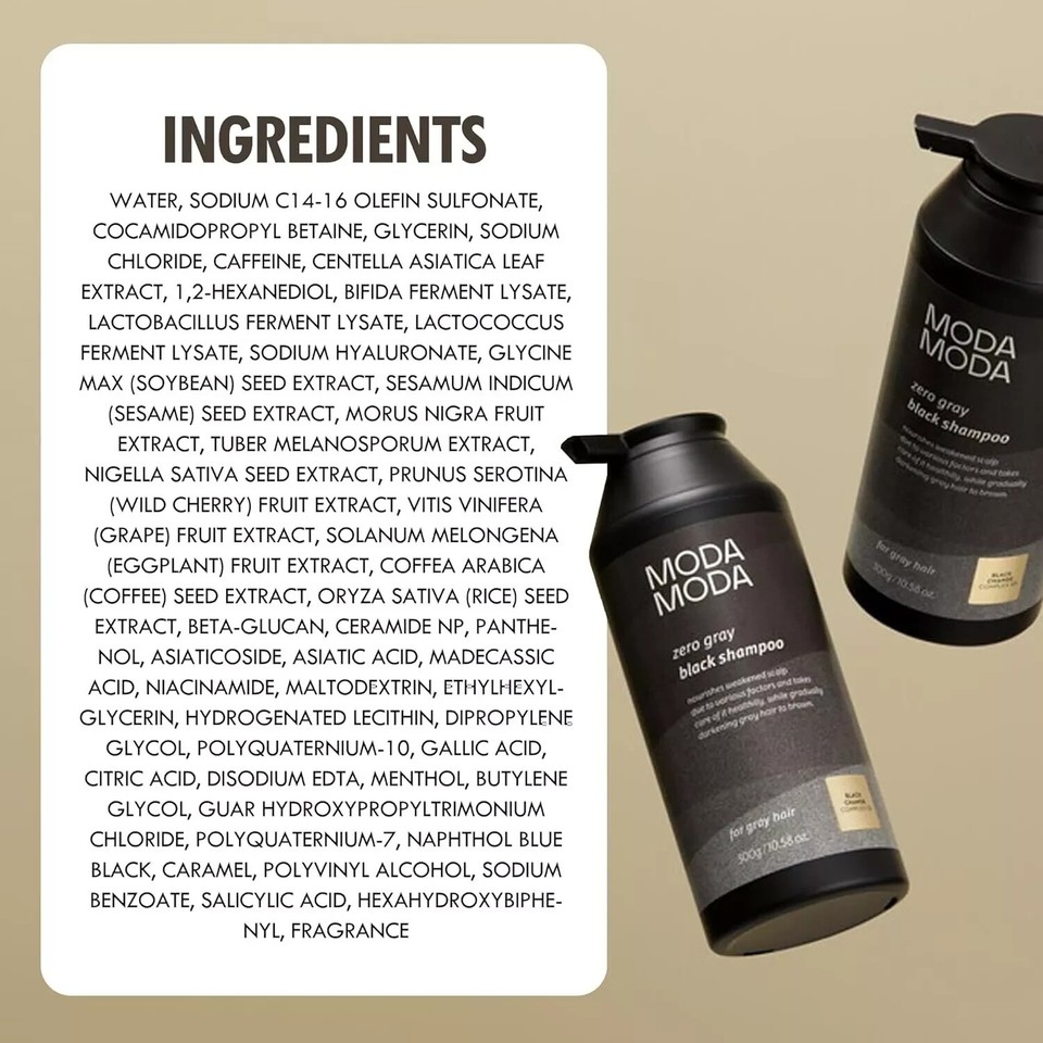 ModaModa Zero Gray Black Shampoo 100g x 2ea / Darkening Gray Hair / K ...