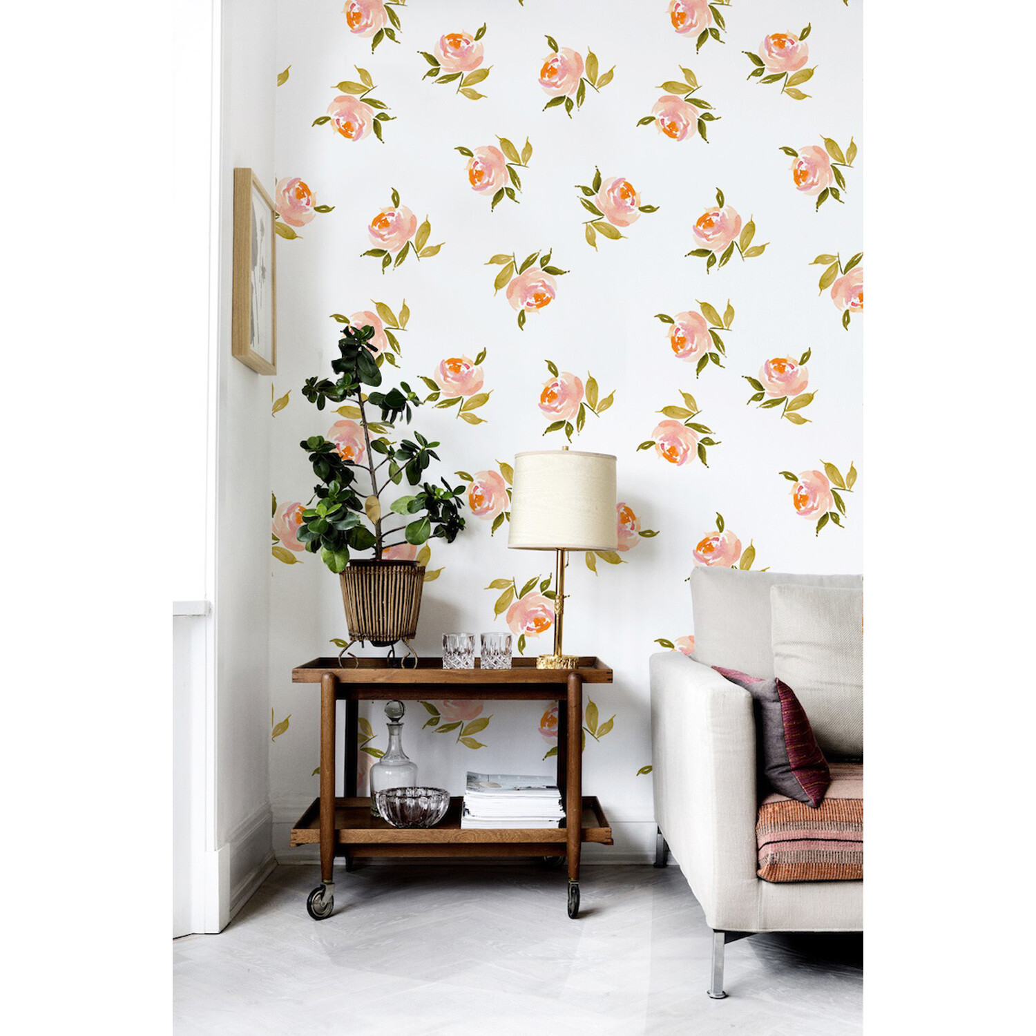 Removable wallpaper Small Flowers Floral Peel and stick Flowers Home ...