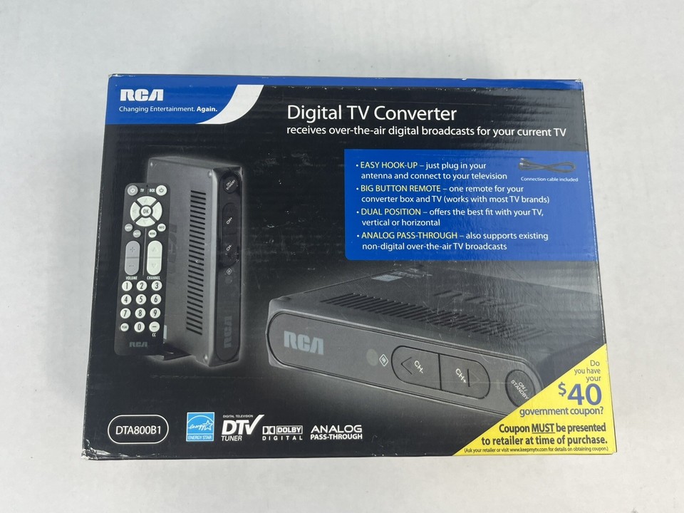 RCA DTA800B1 Digital-to-Analog TV Converter Box DTV Tuner Open Box | eBay