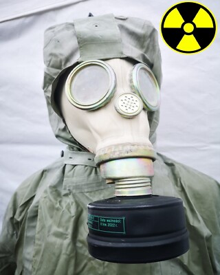 PREPPERS MODERN NBC SUIT + GAS MASK AND SEAL 1x FP5 FILTERS RADIATION ...