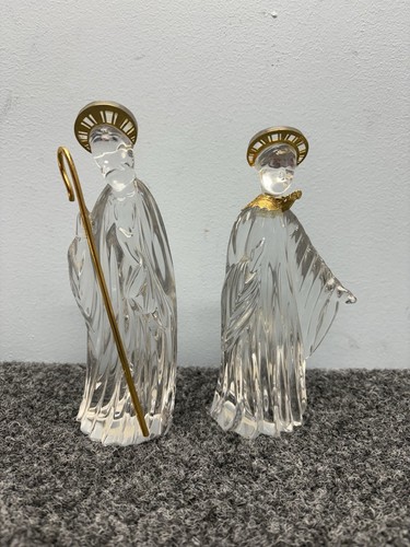 Gorham Crystal Gold Accent 3pc HOLY FAMILY NATIVITY Set | eBay
