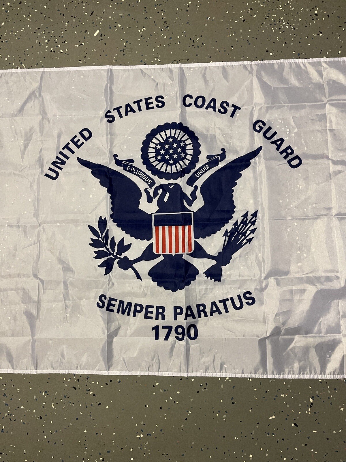 Large Coast Guard Flag 69x35 White Two Grommets US Military HTF RARE 4 ...