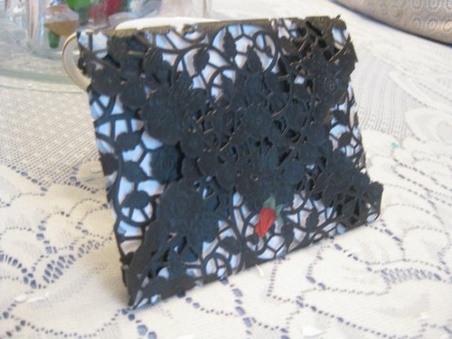 100 pc 💕 8" Inch Black Paper Lace Doilies Square Goth Elegant Floral ...